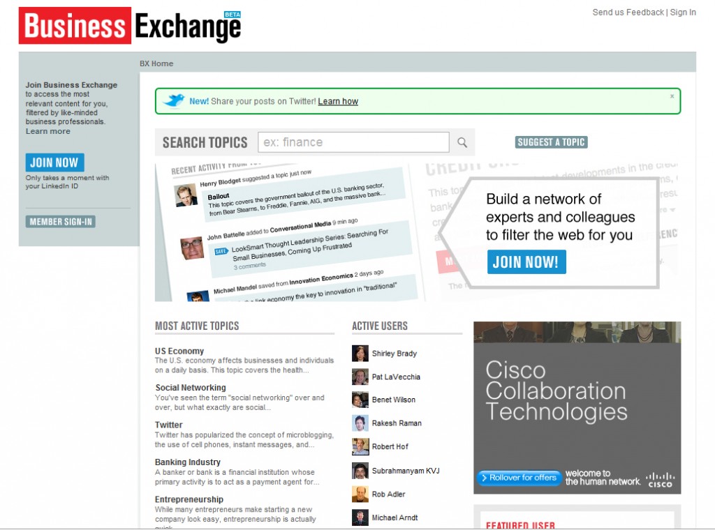 Website of the Week: Business Exchange